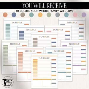 Editable Daily Schedule for Kids Printable Bundle | Weekly Chore Chart ...