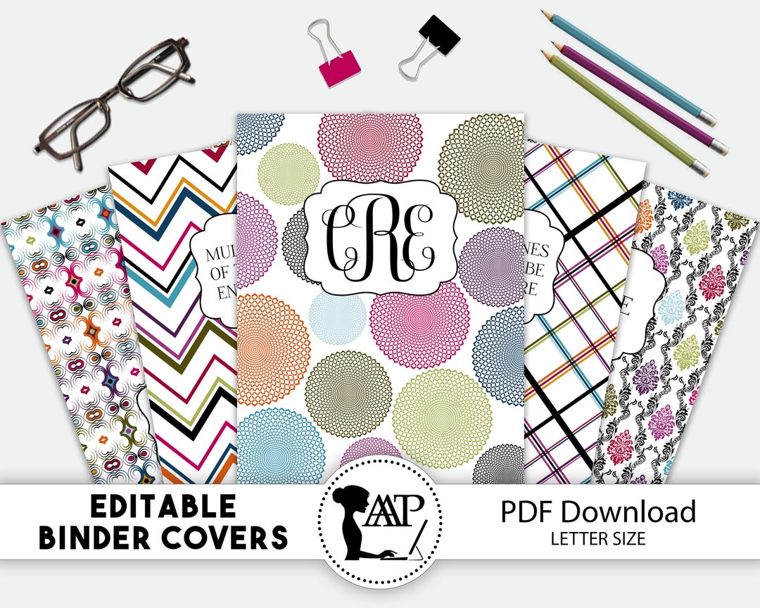 Editable Binder Covers and Spines, 3 Ring Notebook Cover, Editable ...