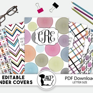 Editable Binder Covers and Spines, 3 Ring Notebook Cover, Editable ...