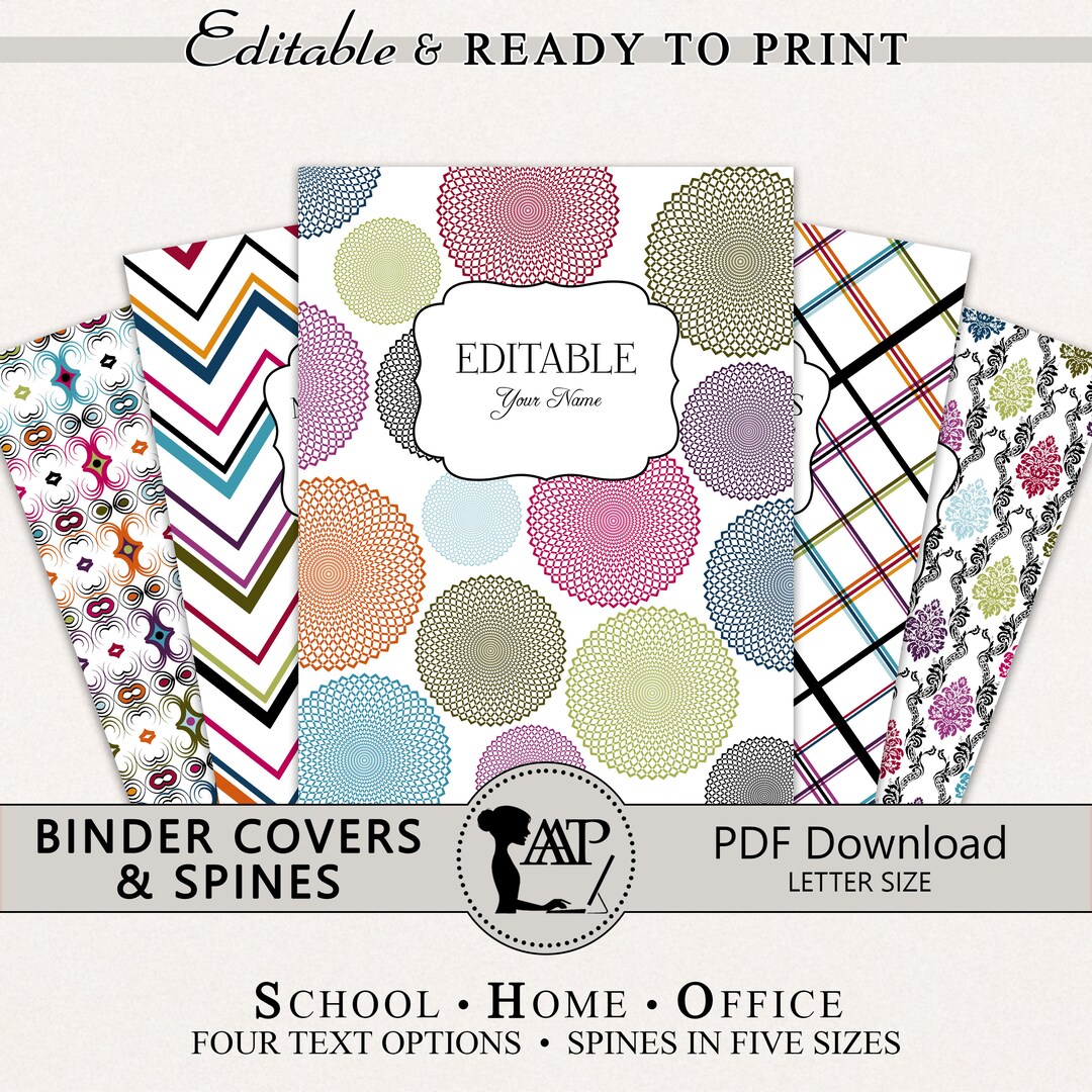 Editable Binder Covers and Spines, 3 Ring Notebook Cover, Editable ...