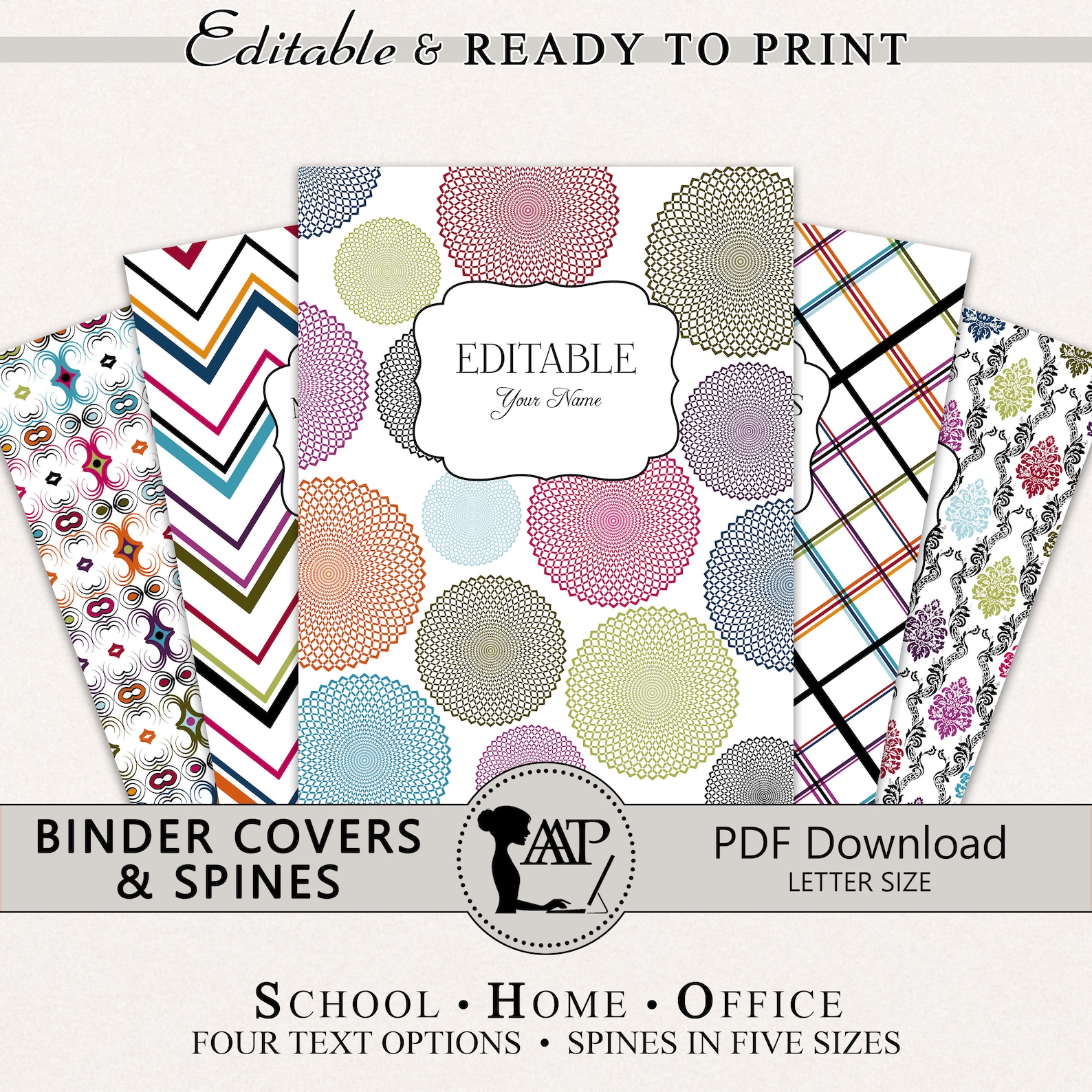 Editable Binder Covers and Spines, 3 Ring Notebook Cover, Editable ...