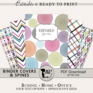 Editable Binder Covers and Spines, 3 Ring Notebook Cover, Editable ...