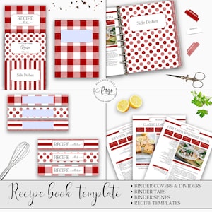 EDITABLE Recipe Book Template, Personalized Cookbook Printable, Family ...