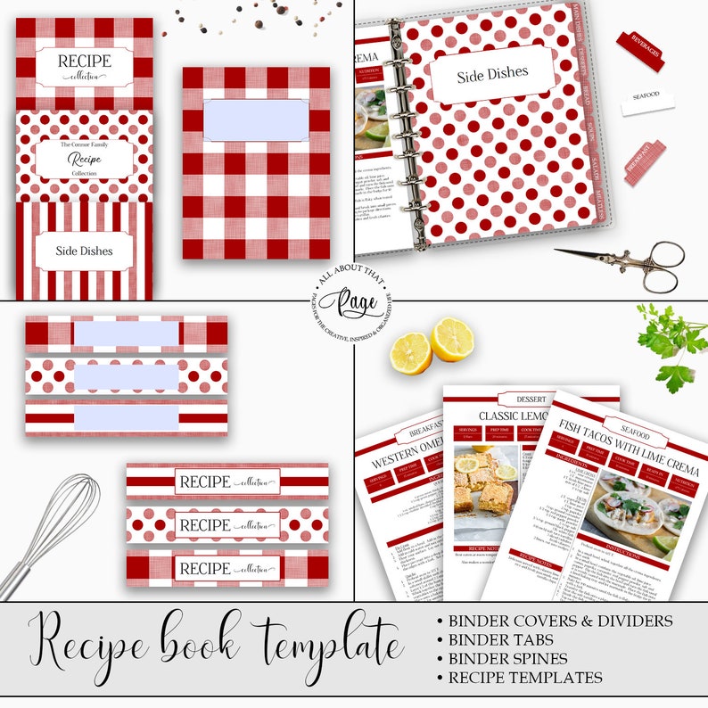 EDITABLE Recipe Book Template Personalized Cookbook - Etsy