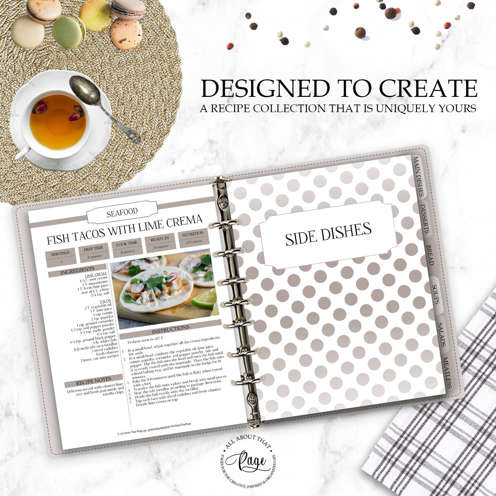 EDITABLE Recipe Book Template Personalized Cookbook - Etsy