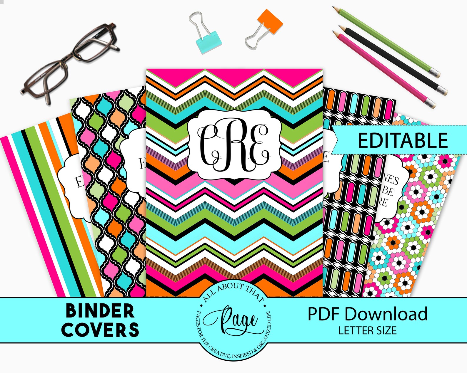 Editable Binder Covers and Spines 3 Ring Notebook Cover | Etsy