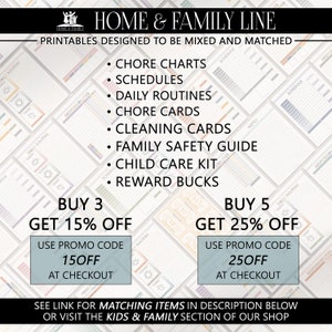 Editable Chore Chart for Kids Printable Bundle Responsibility Checklist ...