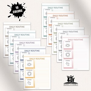 Editable Daily Schedule for Kids Printable Bundle Weekly Chore Chart ...