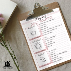 Editable Daily Schedule for Kids Printable Bundle Weekly Chore Chart ...
