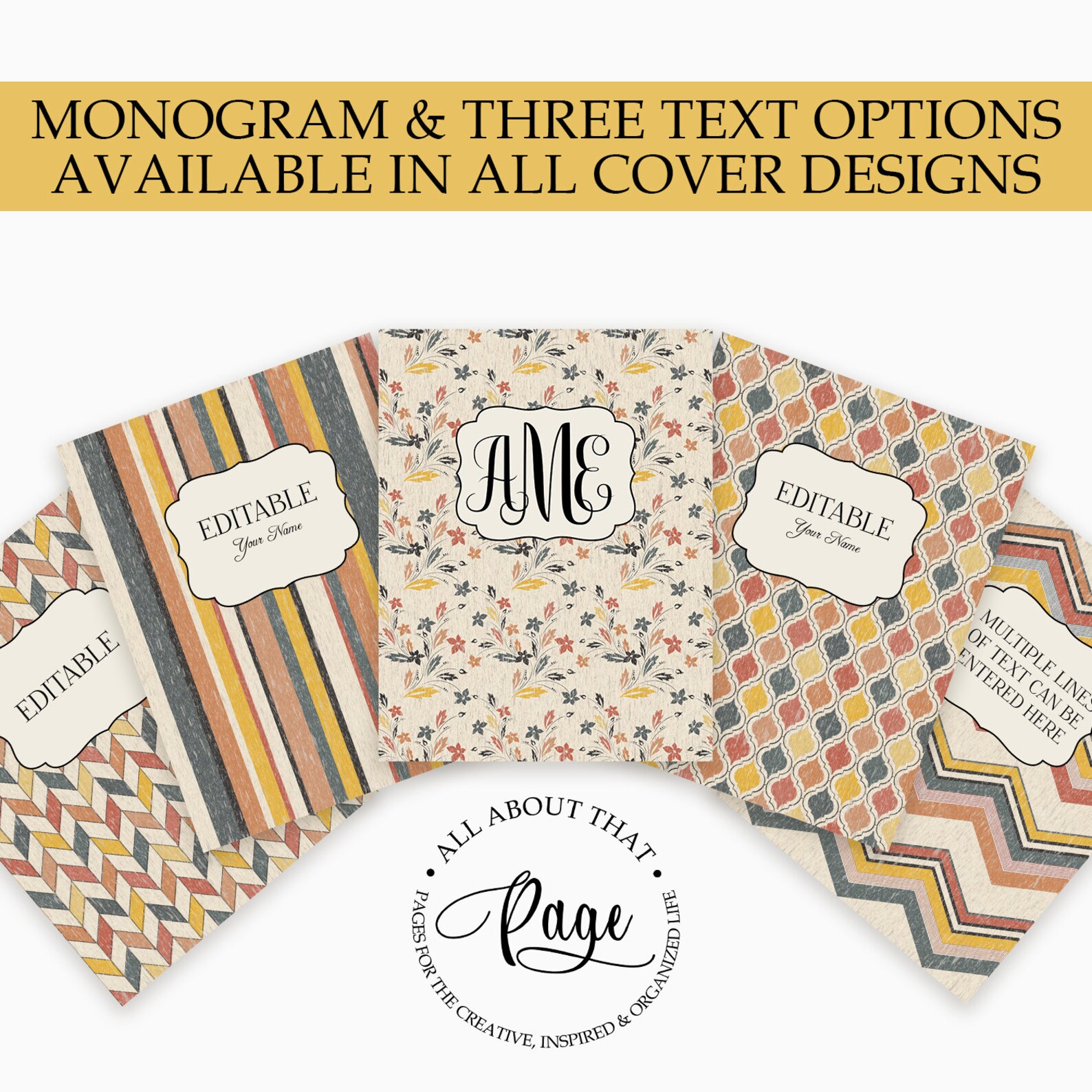 Editable Binder Covers and Spines, 3 Ring Notebook Cover, Editable ...