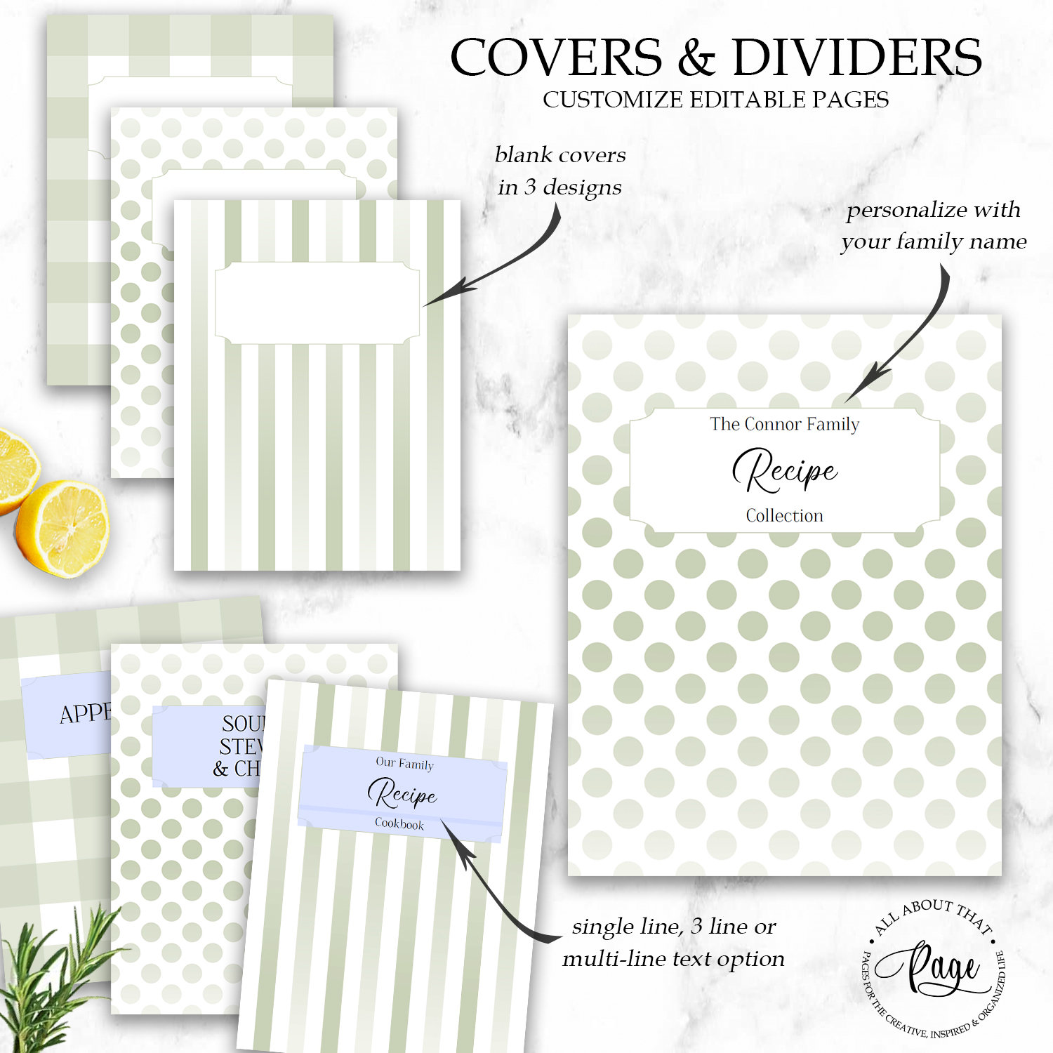EDITABLE Recipe Book Template, Personalized Cookbook Printable, Family ...