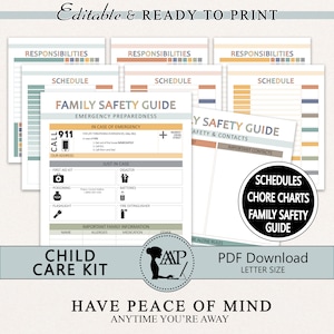 Editable Childcare Kit Printable | Babysitter Nanny Information Form ...