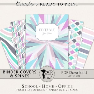 Editable Binder Covers and Spines, 3 Ring Notebook Cover, Editable ...
