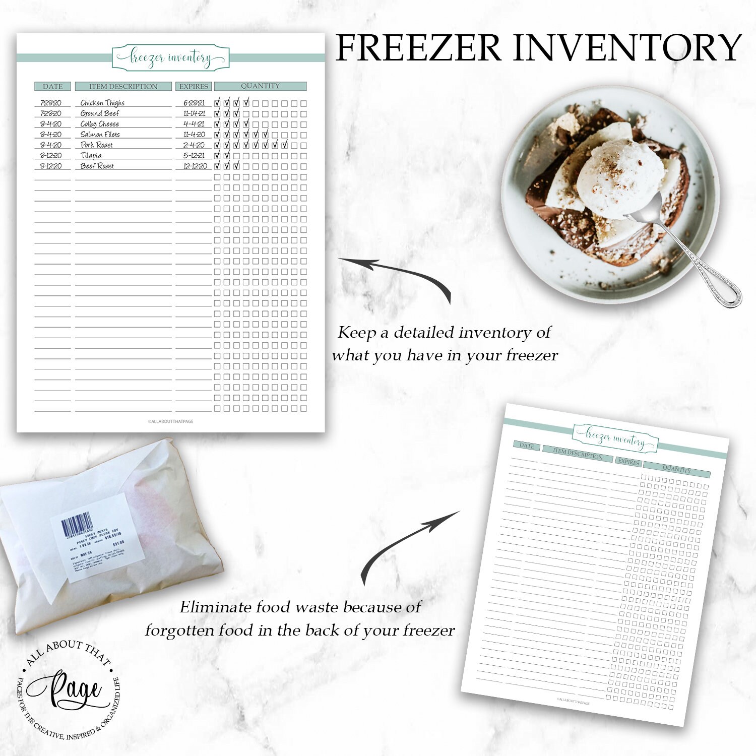 Kitchen Inventory Printable Fridge Freezer and Pantry - Etsy