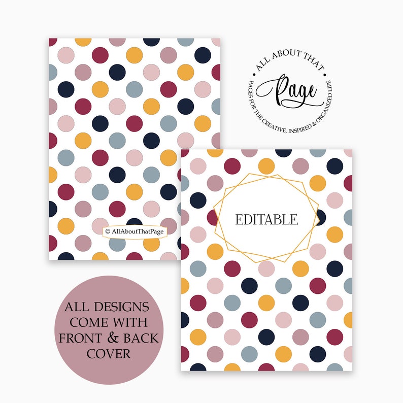 Editable Binder Covers and Spines 3 Ring Notebook Cover - Etsy