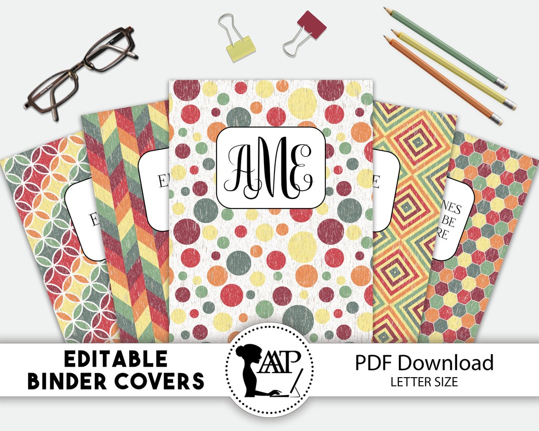 Editable Binder Covers and Spines, 3 Ring Notebook Cover, Editable ...