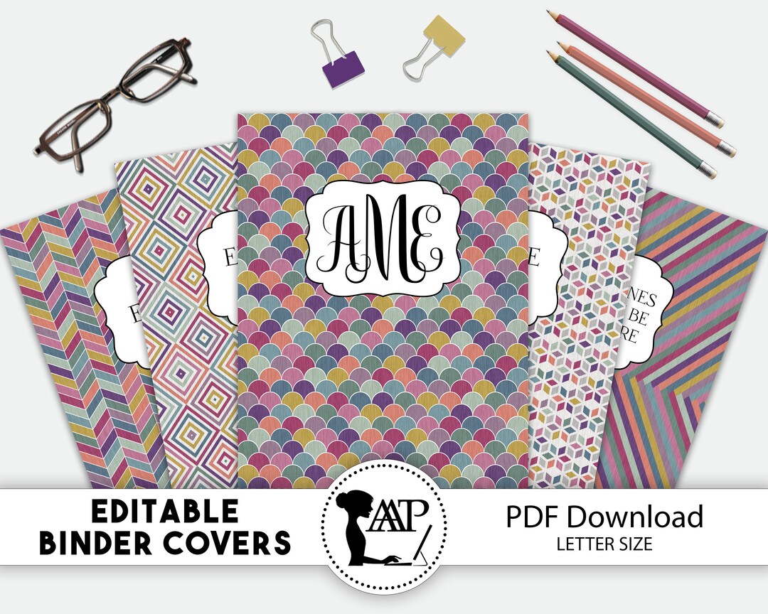 Editable Binder Covers and Spines, 3 Ring Notebook Cover, Editable ...