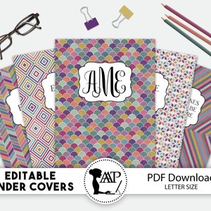 Editable Binder Covers and Spines, 3 Ring Notebook Cover, Editable ...