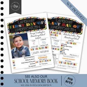 Editable School Memory Book Box Kit, Girls First Day of School, Last ...