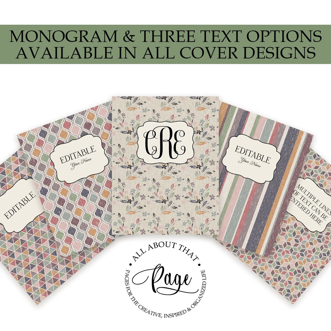 Editable Binder Covers and Spines 3 Ring Notebook Cover | Etsy