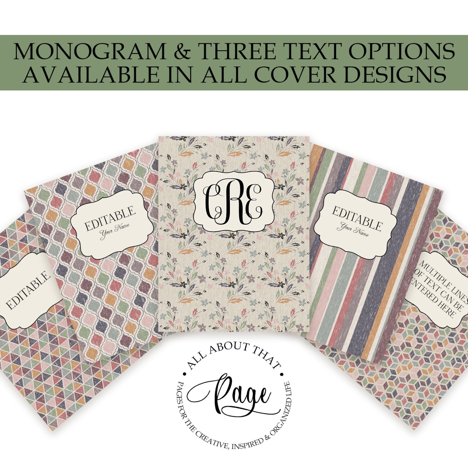 Editable Binder Covers and Spines 3 Ring Notebook Cover | Etsy