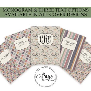 Editable Binder Covers and Spines, 3 Ring Notebook Cover, Editable ...