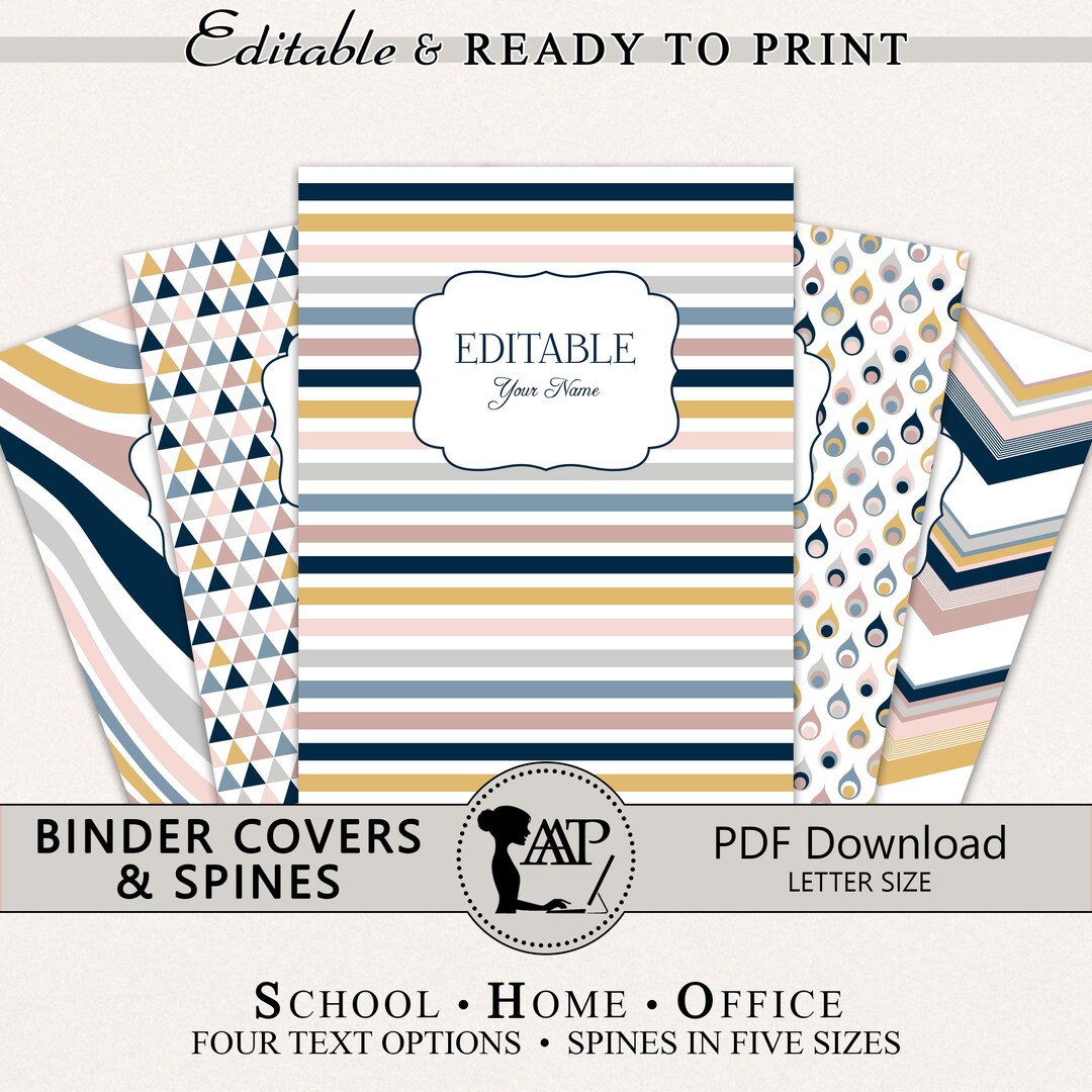 Editable Binder Covers and Spines, 3 Ring Notebook Cover, Editable ...