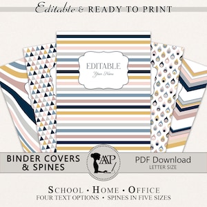 Editable Binder Covers and Spines, 3 Ring Notebook Cover, Editable ...