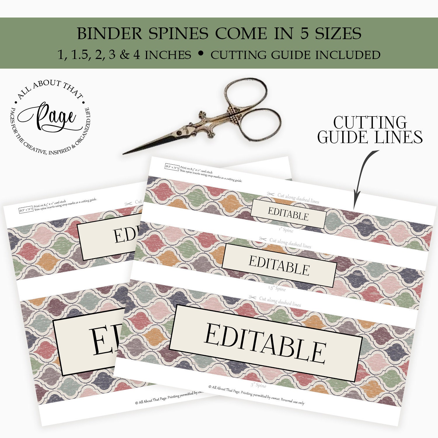 Editable Binder Covers and Spines 3 Ring Notebook Cover | Etsy