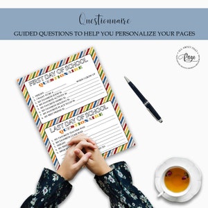 Editable School Memory Book Box Kit, Boys First Day of School, Last Day ...