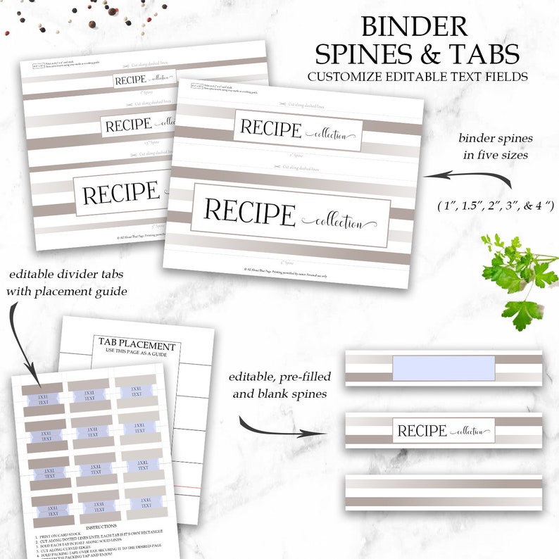 EDITABLE Recipe Book Template Personalized Cookbook - Etsy