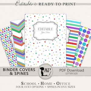 Editable Binder Covers and Spines, 3 Ring Notebook Cover, Editable ...