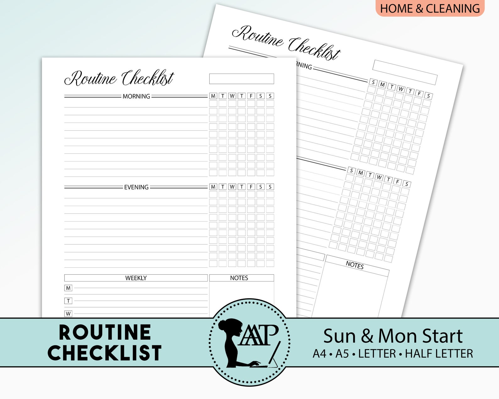 Routine Checklist Weekly Planner Printable Morning Evening - Etsy