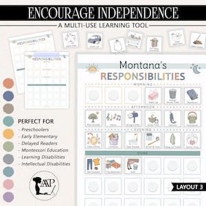 Kids Daily Responsibility Chore Chart With Pictures Printable ...