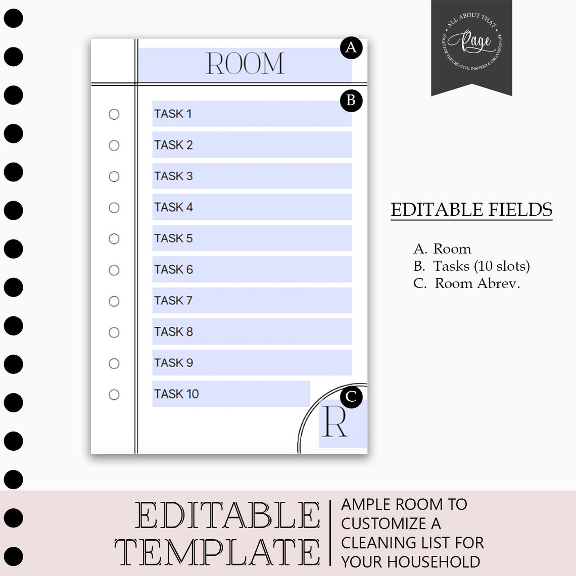 EDITABLE Cleaning Cards, Room by Room Chores, Daily Weekly Checklist ...