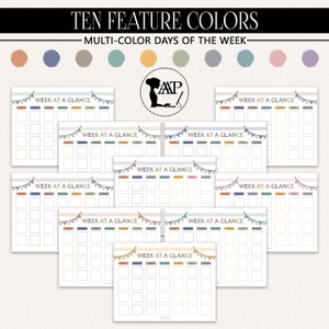 Week at a Glance Kids Calendar With Pictures Printable | Visual Weekly ...
