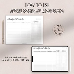 Monthly Bill Payment Tracker Printable Digital | Financial Planner ...