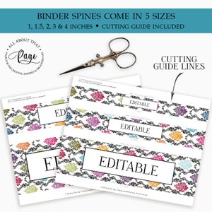 Editable Binder Covers and Spines, 3 Ring Notebook Cover, Editable ...