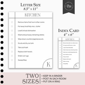 EDITABLE Cleaning Cards, Room by Room Chores, Daily Weekly Checklist ...