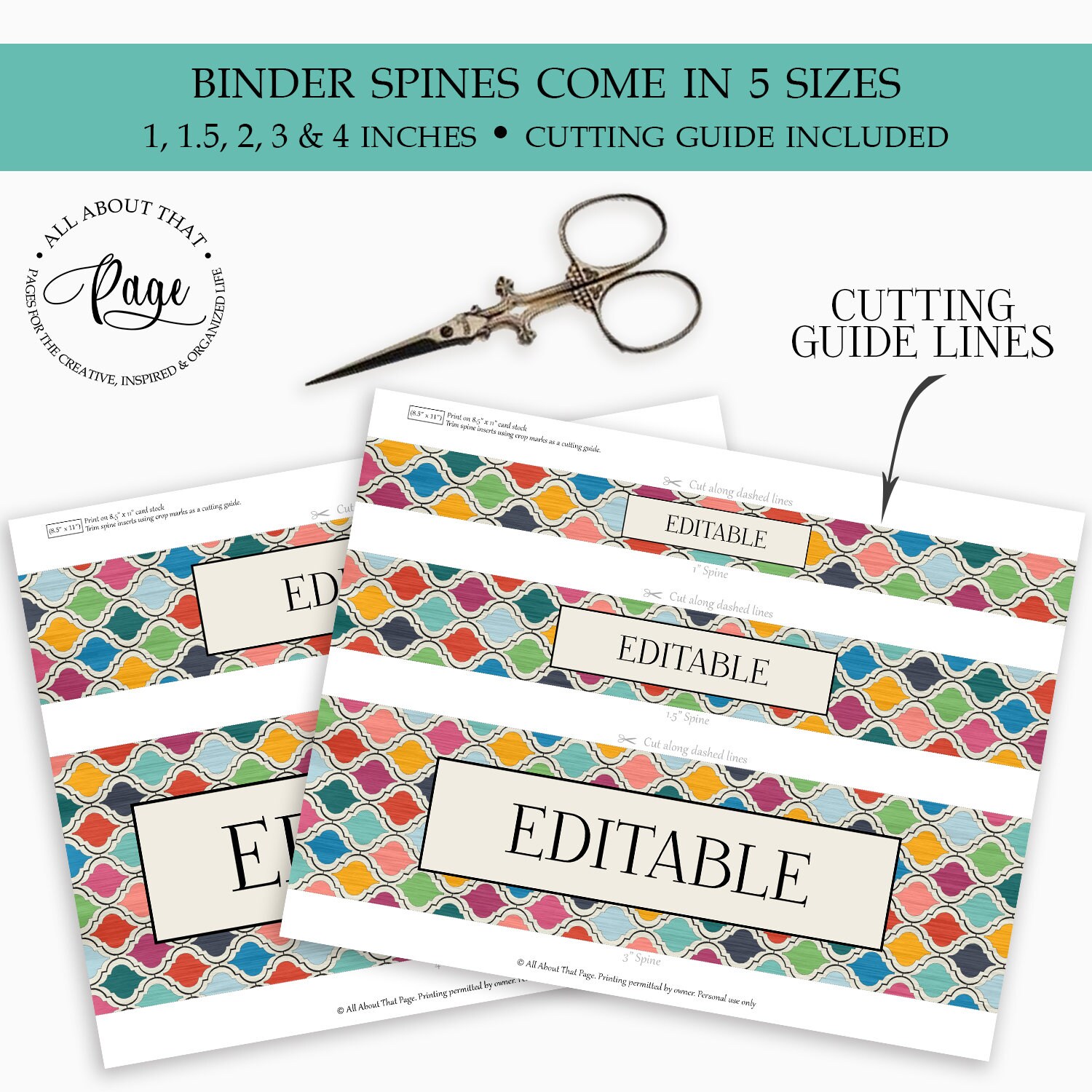 Editable Binder Covers and Spines 3 Ring Notebook Cover - Etsy