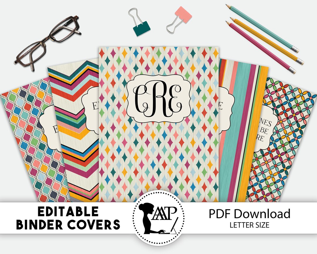 Editable Binder Covers and Spines, 3 Ring Notebook Cover, Editable ...