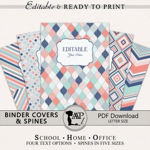 Editable Binder Covers and Spines, 3 Ring Notebook Cover, Editable ...
