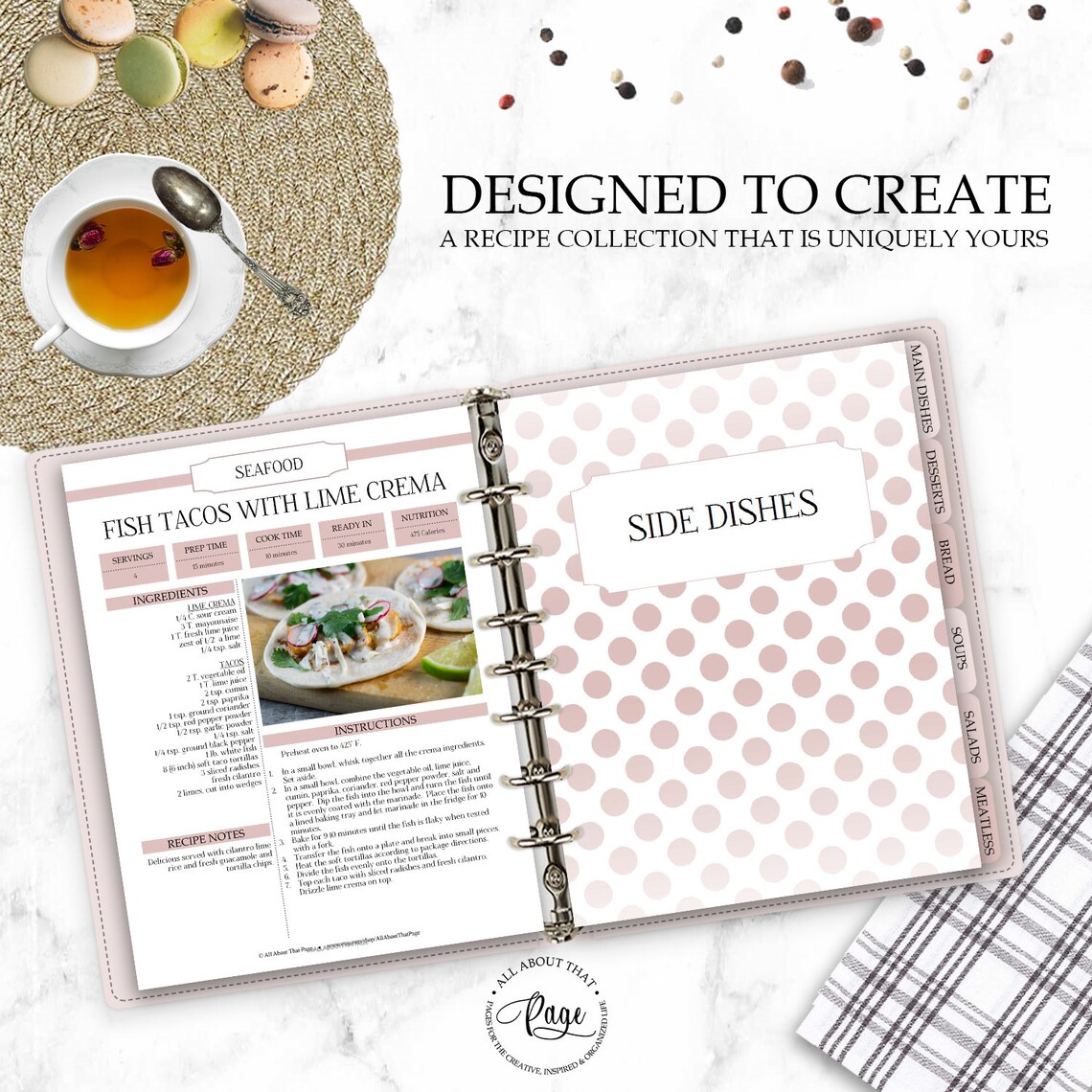EDITABLE Recipe Book Template Personalized Cookbook | Etsy