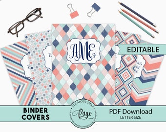 Editable Binder Covers and Spines 3 Ring Notebook Cover | Etsy