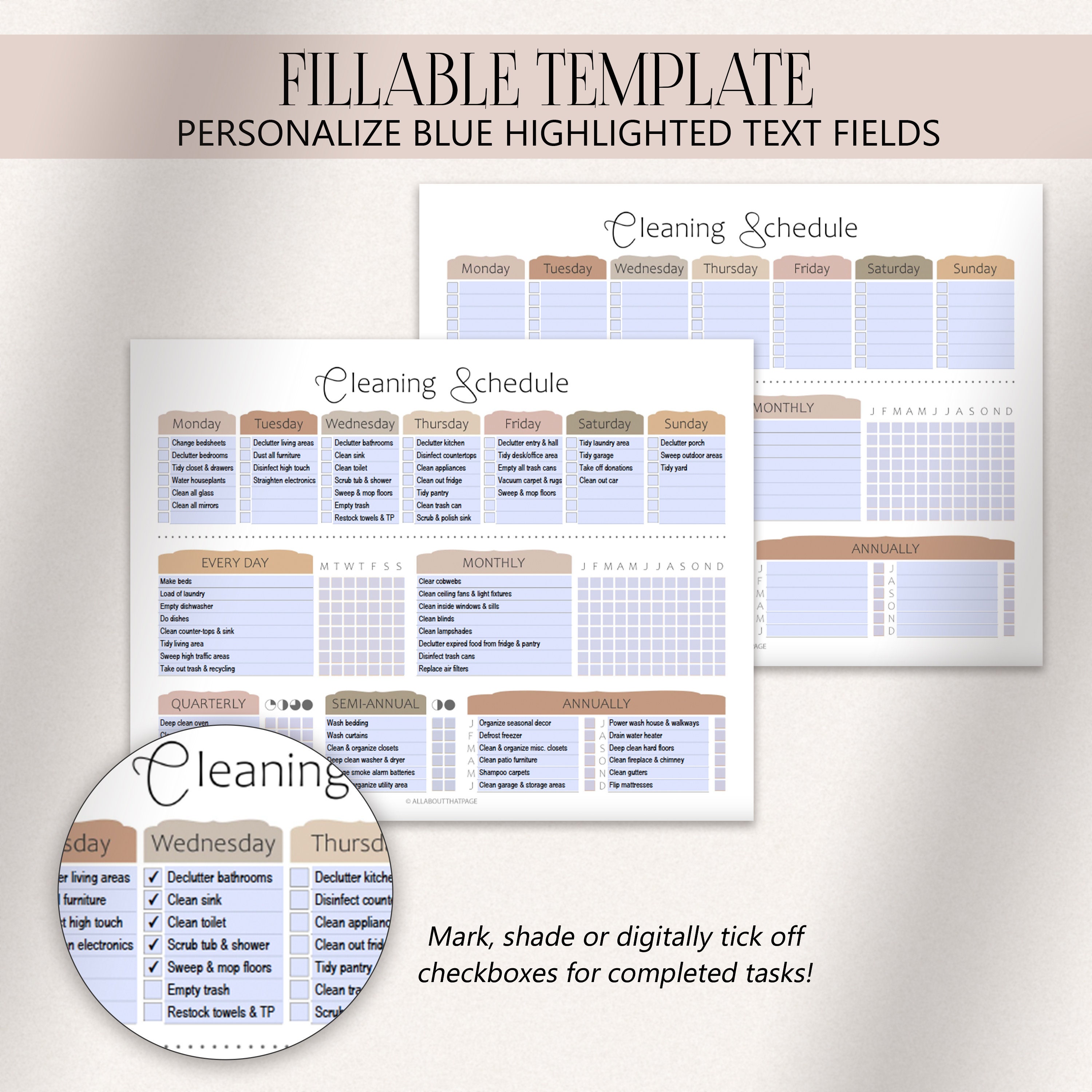 NEW Editable Cleaning Schedule | Prefilled Chores Checklist | ADHD ...