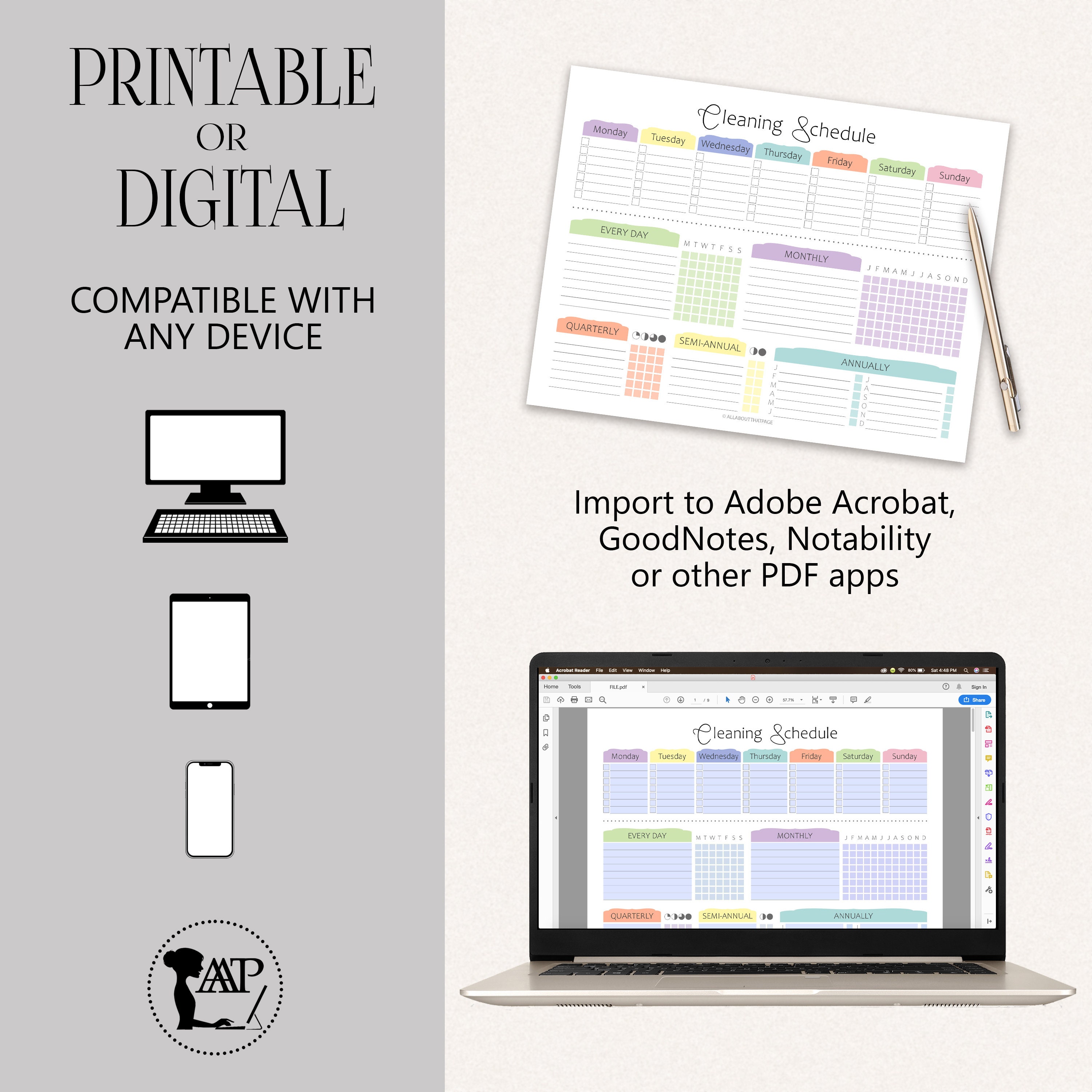 NEW Editable Cleaning Schedule | Prefilled Chores Checklist | ADHD ...