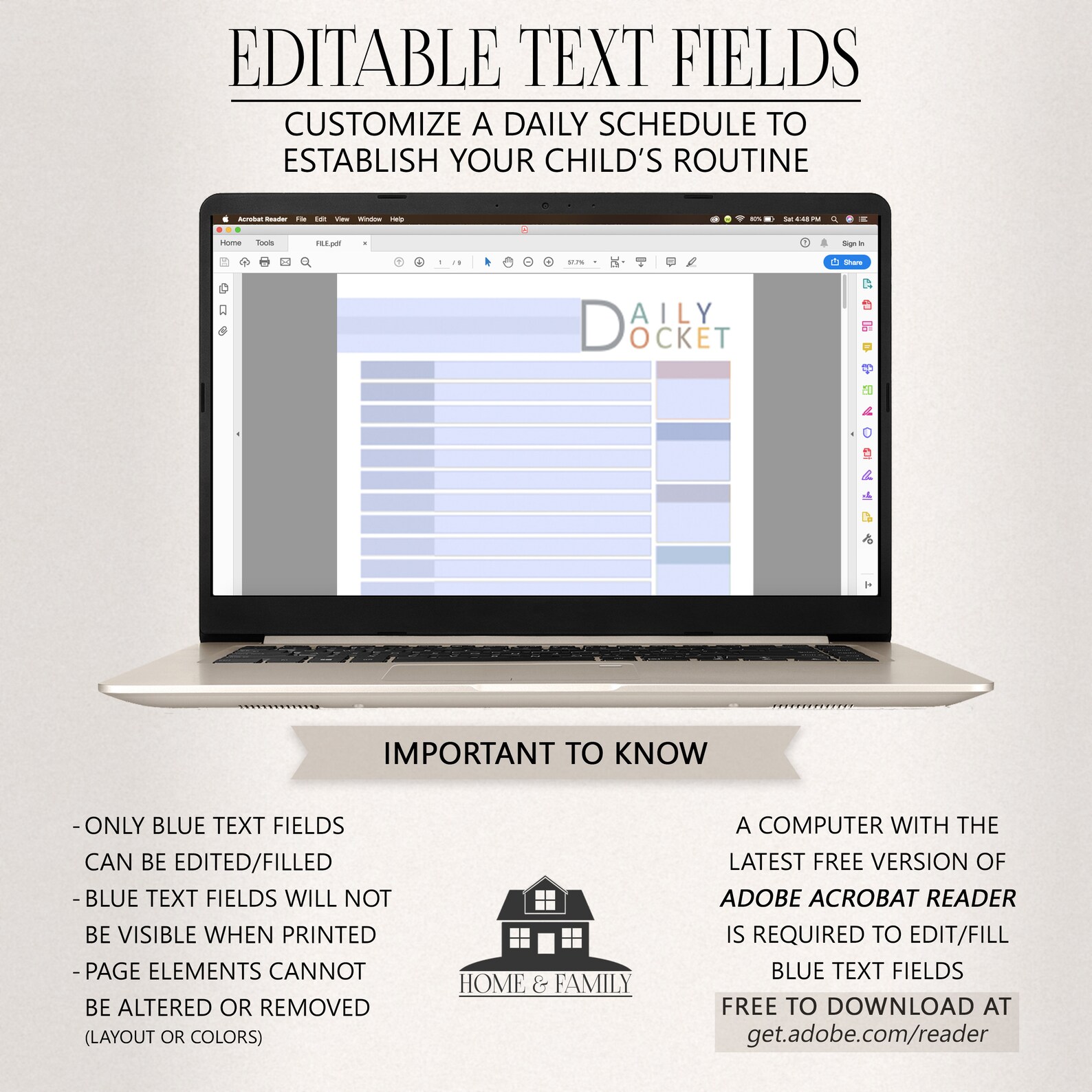 Editable Daily Schedule for Kids Printable Bundle Weekly - Etsy