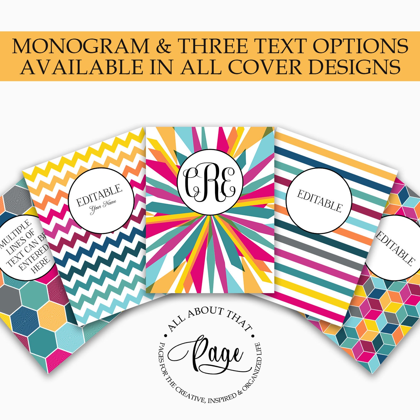 Editable Binder Covers and Spines 3 Ring Notebook Cover | Etsy