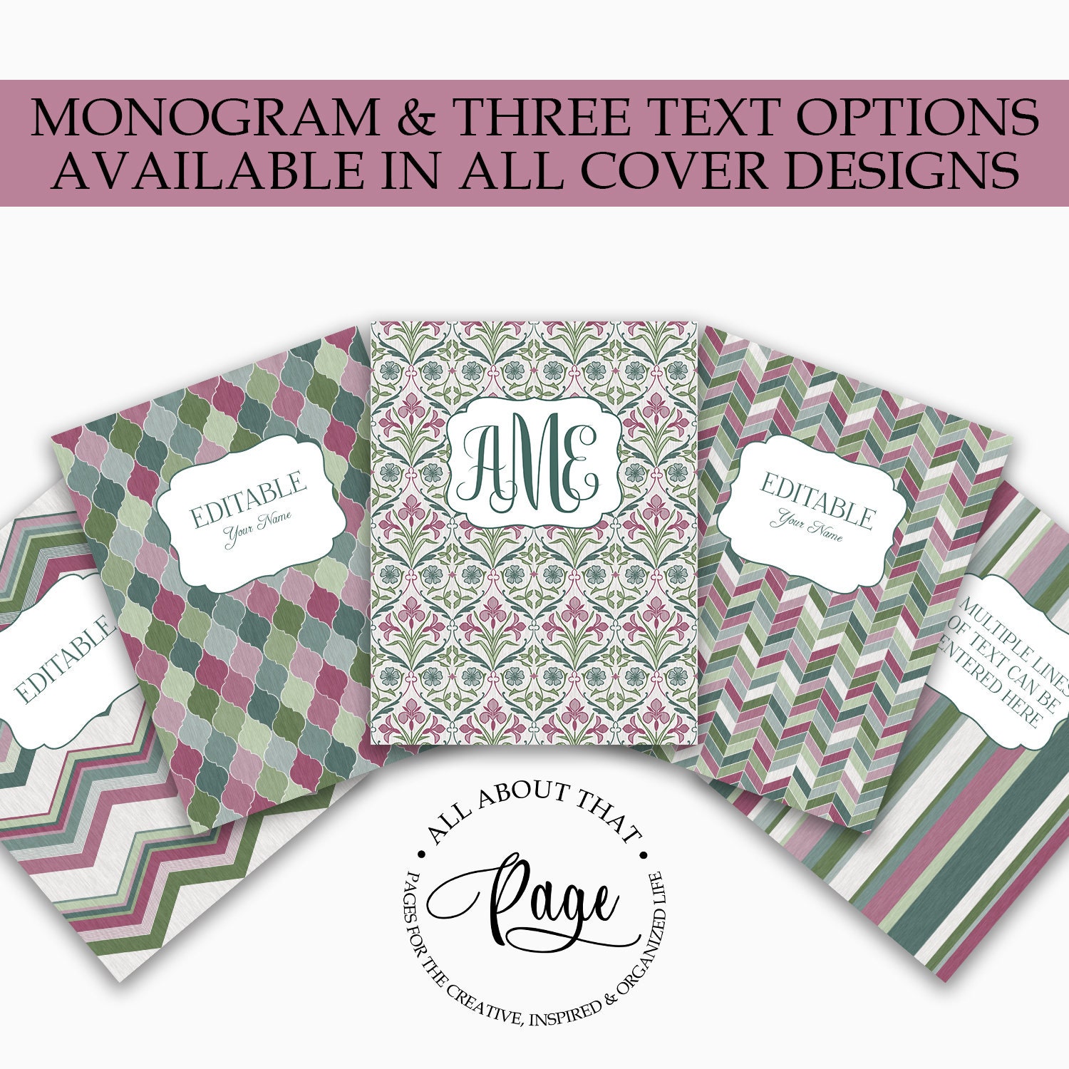 Editable Binder Covers and Spines 3 Ring Notebook Cover - Etsy