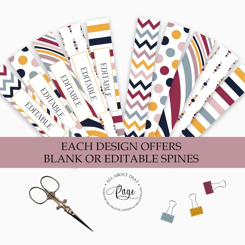 Editable Binder Covers and Spines 3 Ring Notebook Cover | Etsy